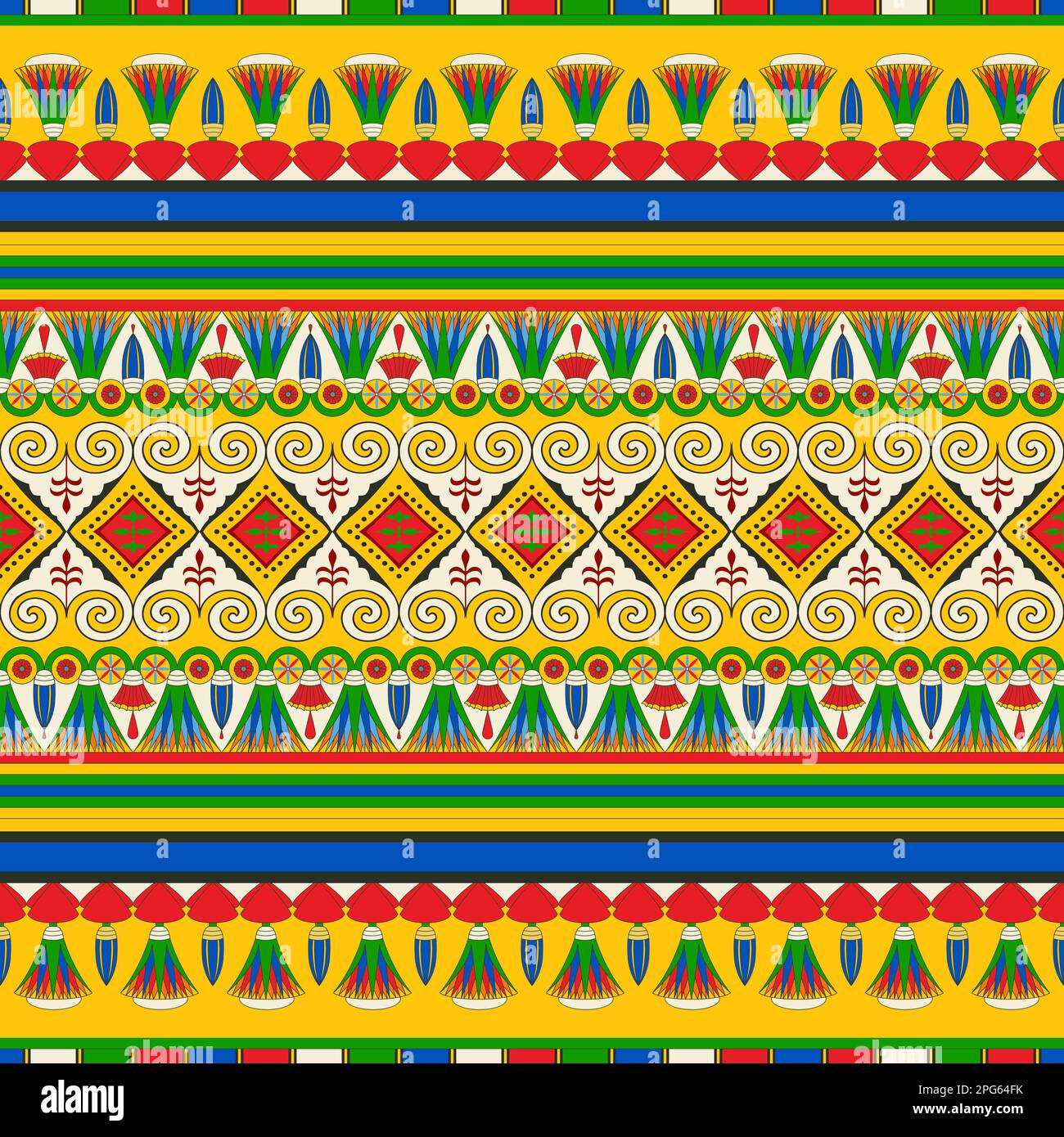 Ancient Egyptian traditional background, vector seamless pattern Stock ...
