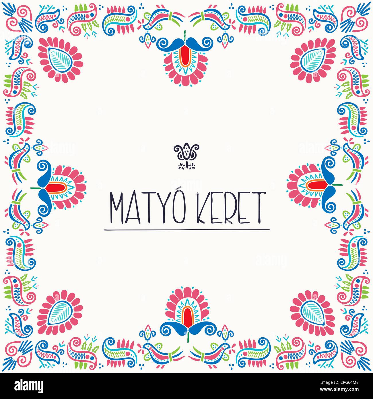 Vector frame with traditional Hungarian floral motives Stock Photo - Alamy