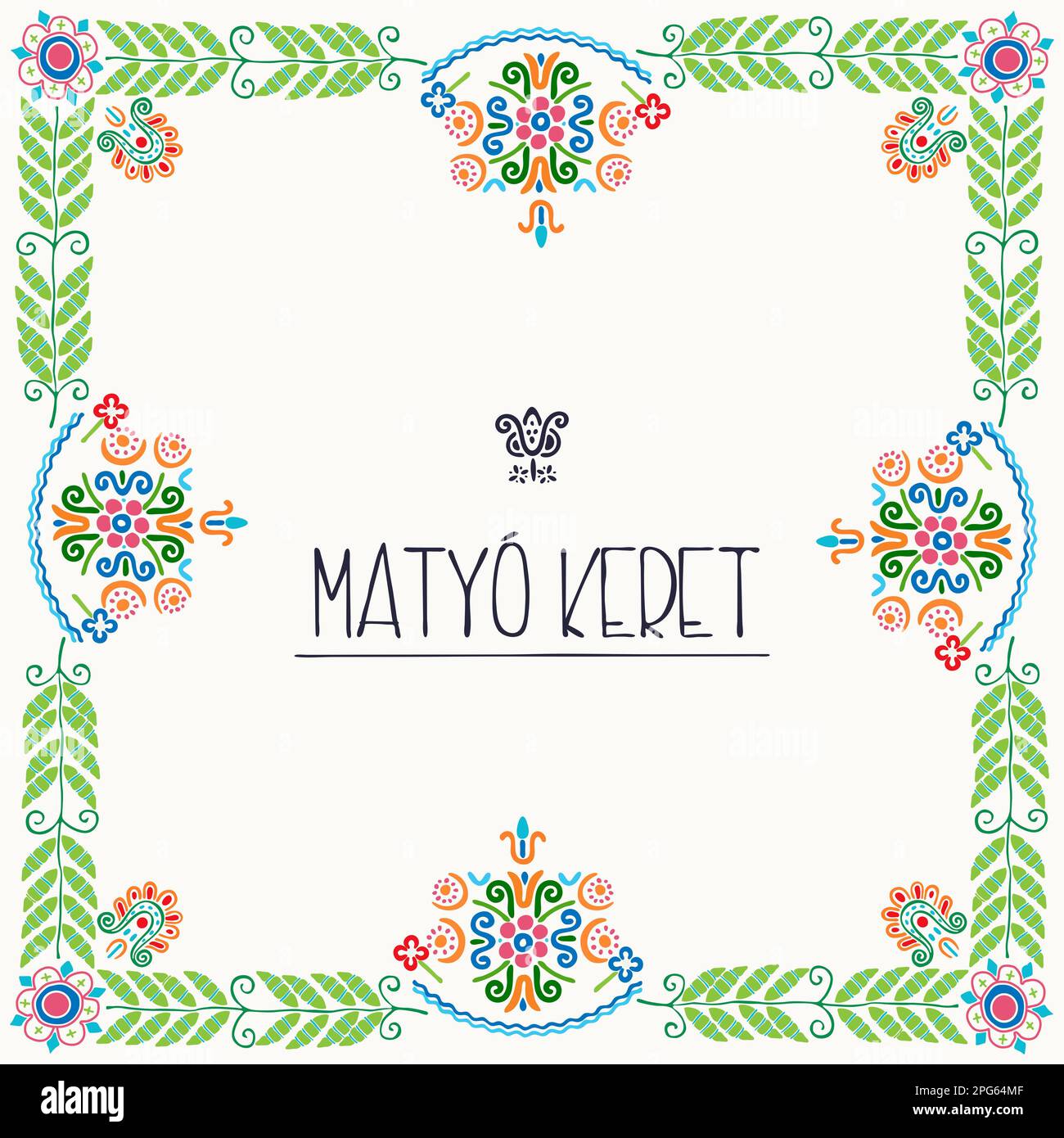 Vector frame with traditional Hungarian floral motives Stock Photo - Alamy