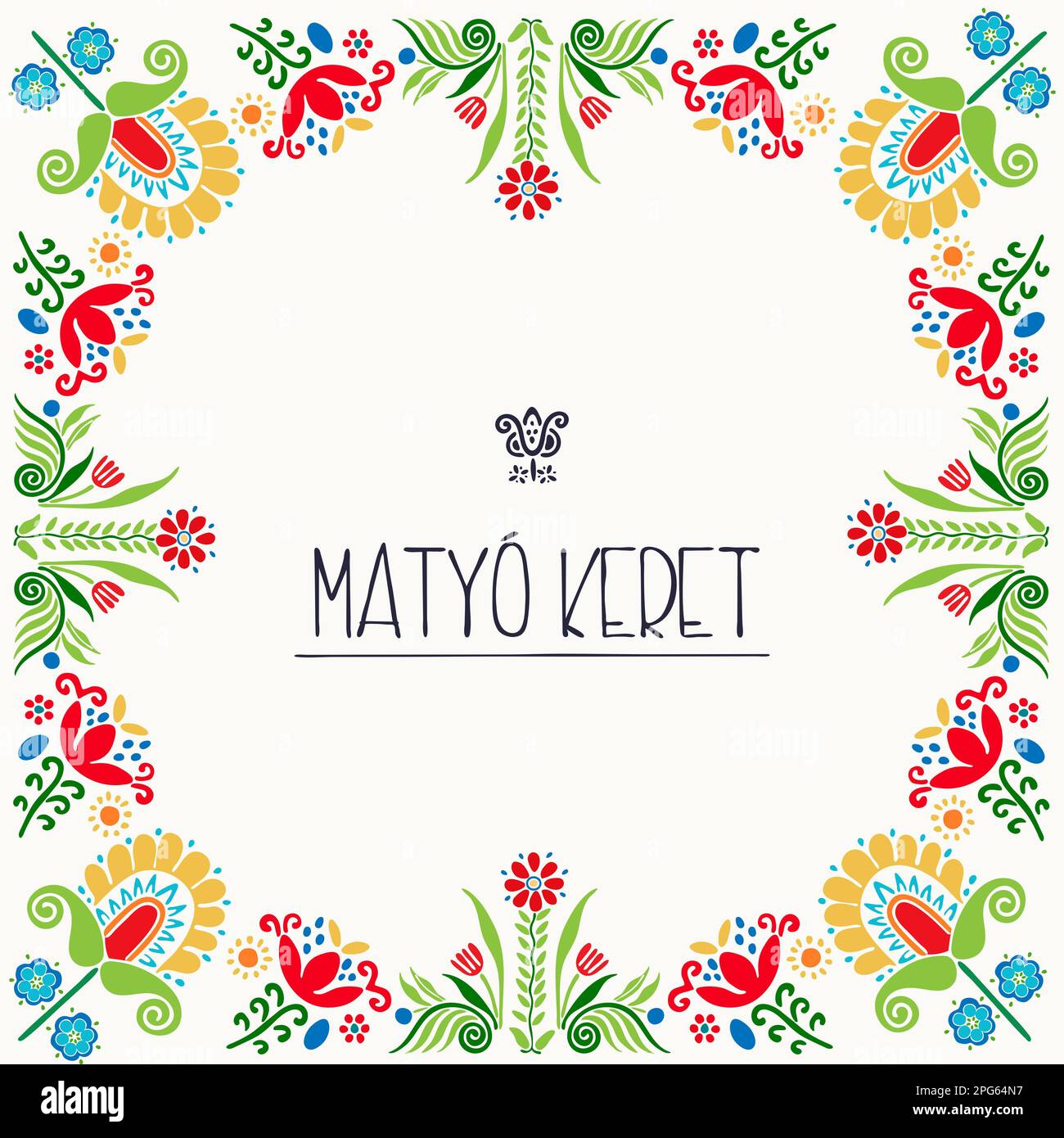 Vector frame with traditional Hungarian floral motives Stock Photo - Alamy