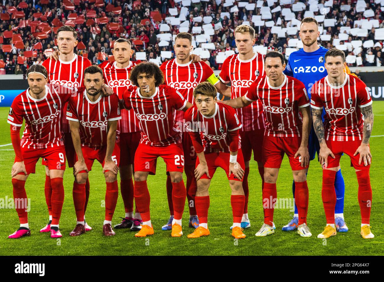 The SC Freiburg team Stock Photo - Alamy
