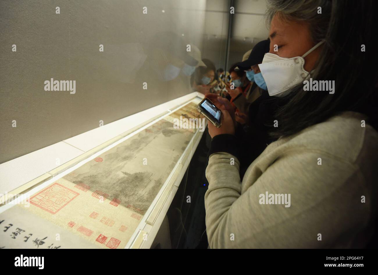 HANGZHOU, CHINA - MARCH 21, 2023 - Visitors view the painting of West ...