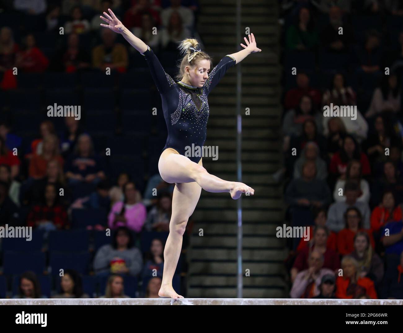 March 18, 2023: Missouri's Alisa Sheremeta competes on the balance beam ...