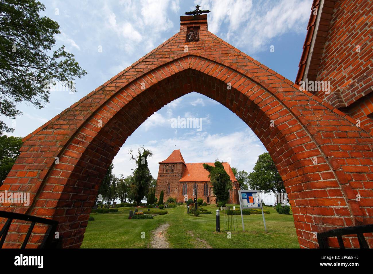Historic brick village church Hohenkirchen from the 15th century ...