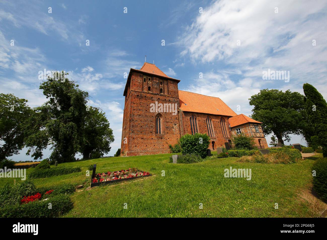Historic brick village church Hohenkirchen from the 15th century ...
