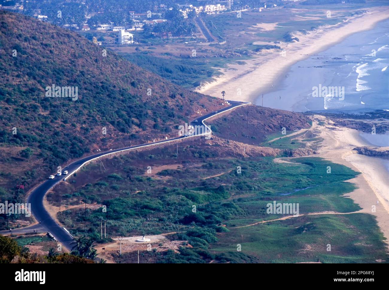 A scene of Sagar Nagar beach and Rushikonda beach from the Kailasagiri ...