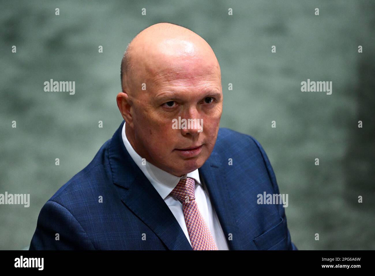 Australian Opposition Leader Peter Dutton reacts during House of ...