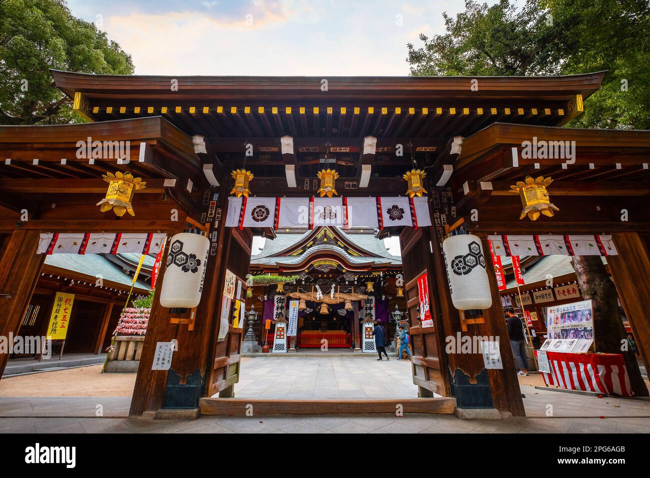 Fukuoka, Japan - Nov 20 2022: Kushida shrine in Hakata ward, founded in ...