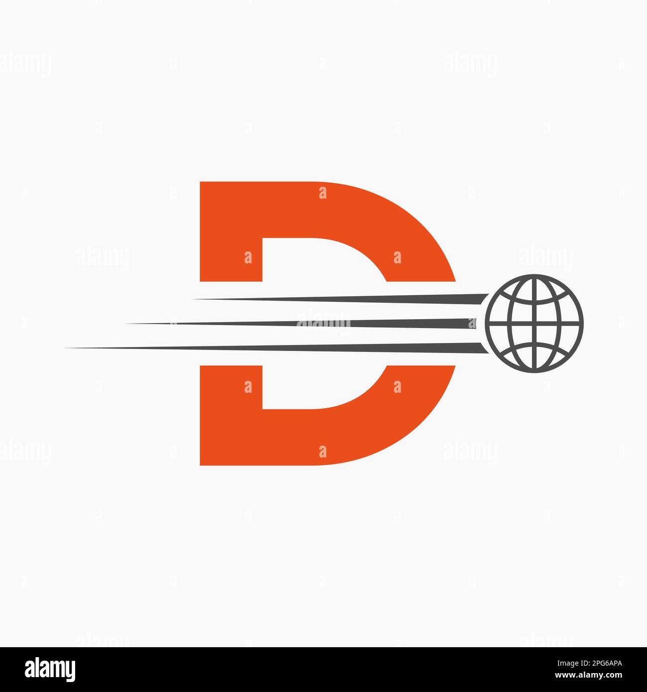 Letter D Global Logo Concept With Moving World Icon. Global Logotype ...