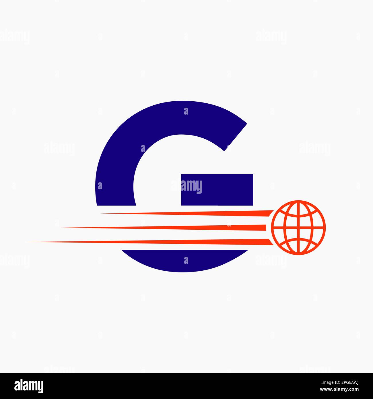 Letter G Global Logo Concept With Moving World Icon. Global Logotype ...