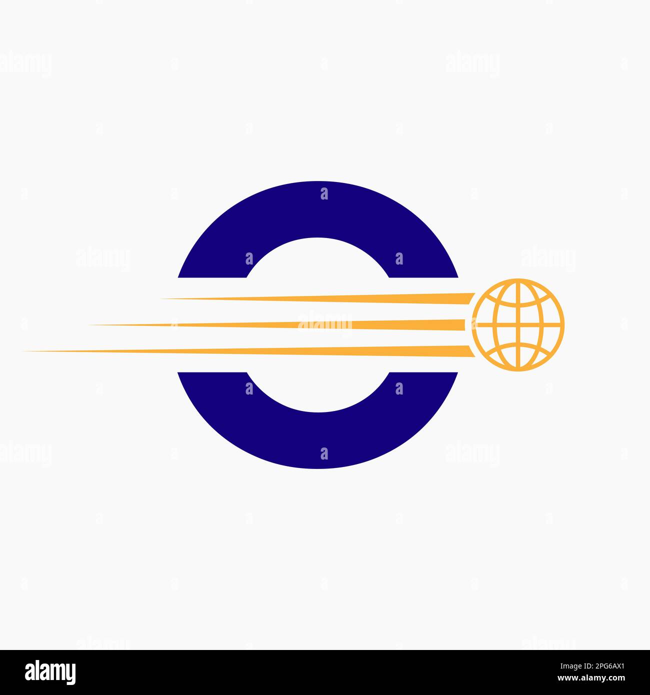 Letter O Global Logo Concept With Moving World Icon. Global Logotype ...