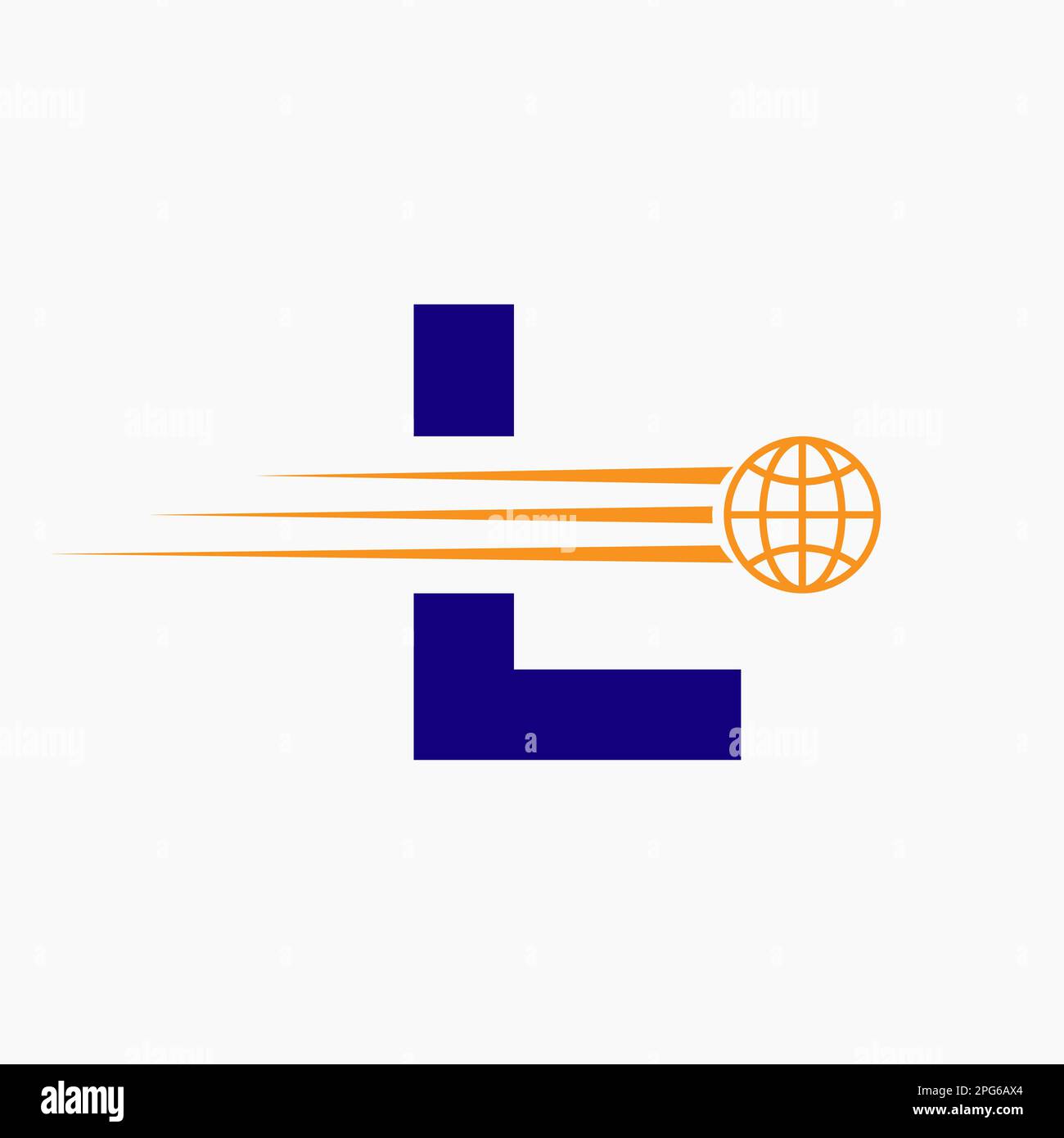 Letter L Global Logo Concept With Moving World Icon. Global Logotype ...
