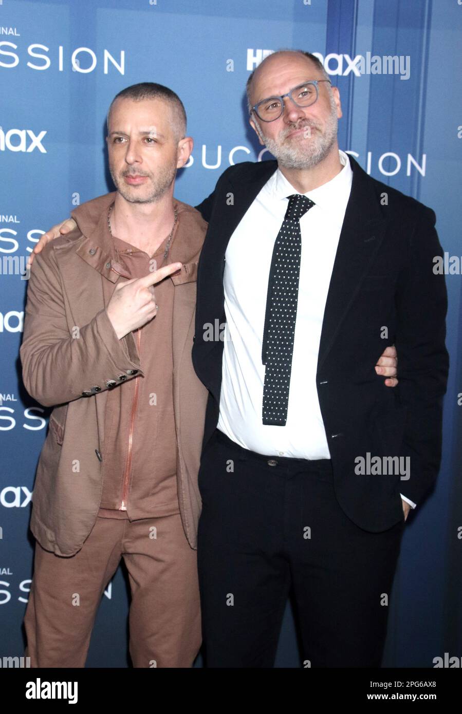 New York, NY, USA. 20th Mar, 2023. Jeremy Strong and Jesse Armstrong at ...