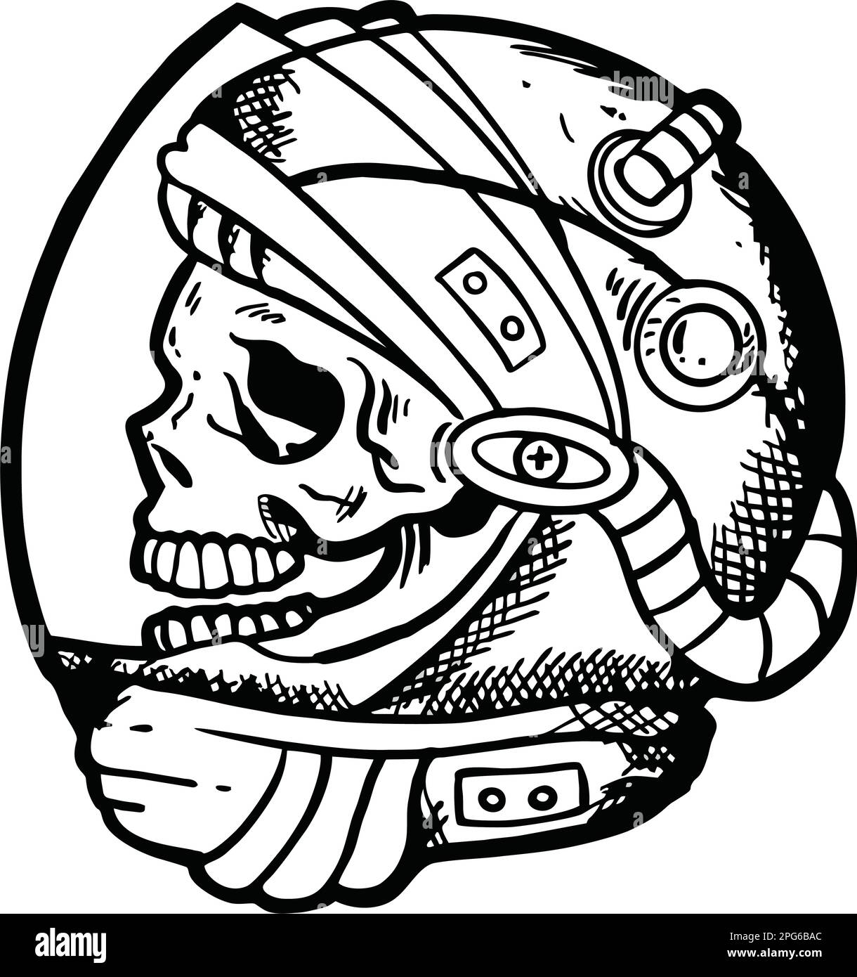 Astronaut skull head vector image illustrations Stock Vector Image ...