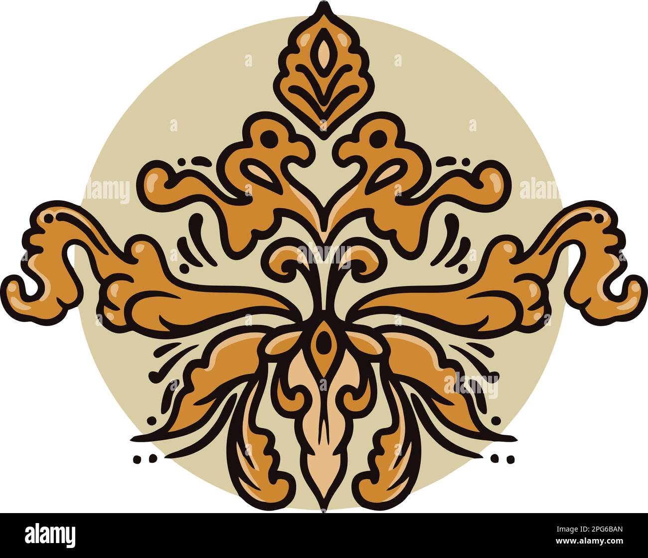 Traditional Balinese style decoration vector doodle floral ornament ...