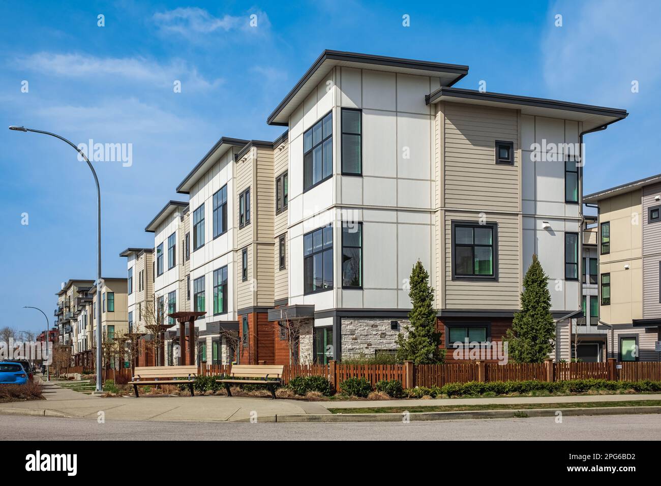 New residential townhouses. Modern apartment buildings in Canada ...