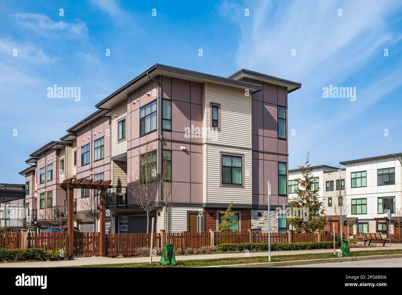 New residential townhouses. Modern apartment buildings in Canada ...