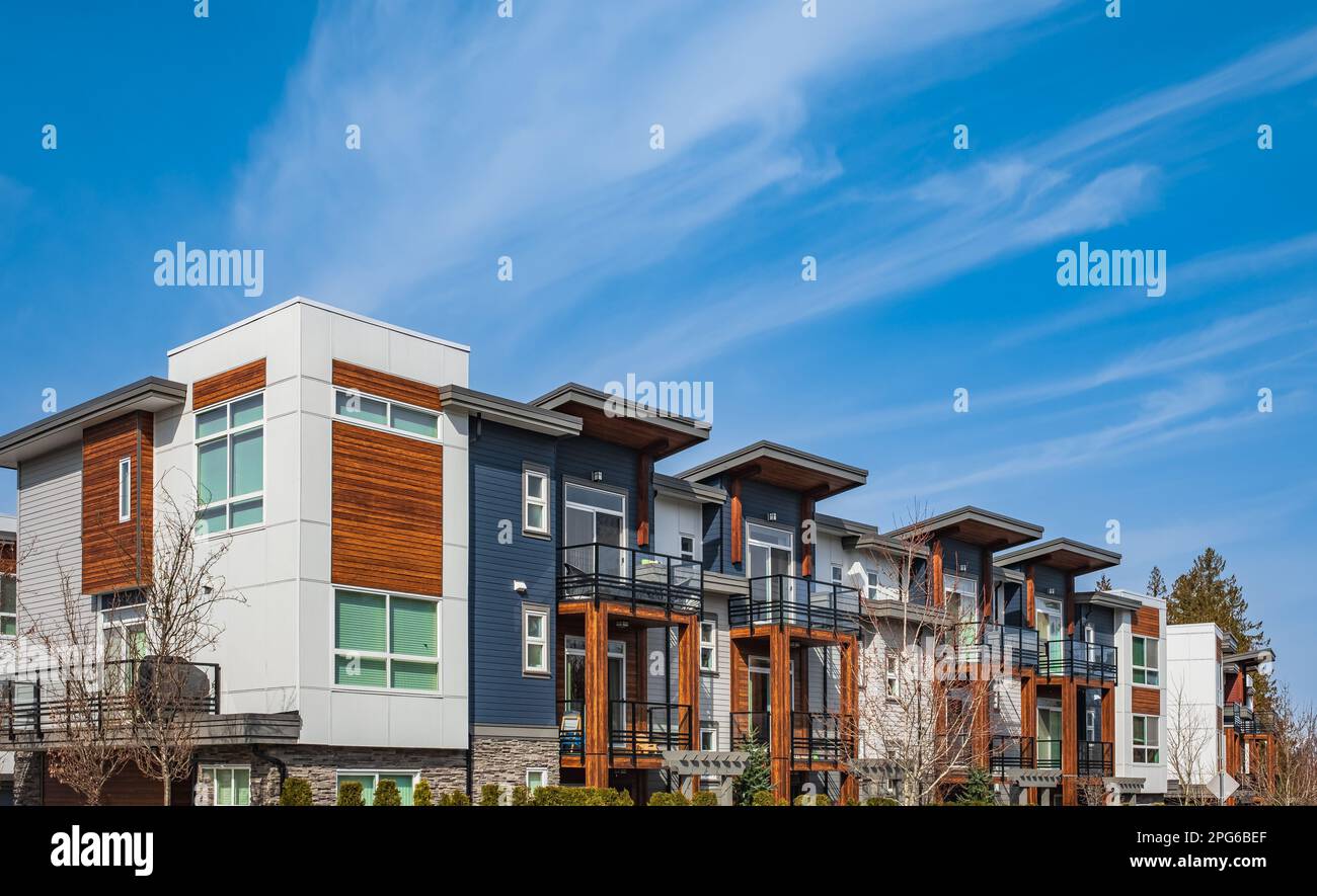 New residential townhouses. Modern apartment buildings in Canada ...
