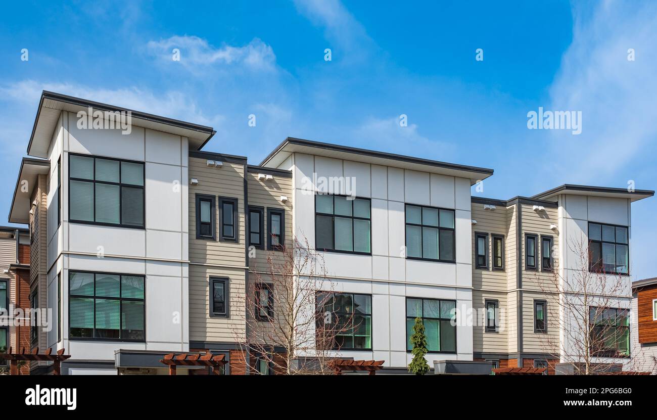 New residential townhouses. Modern apartment buildings in Canada ...