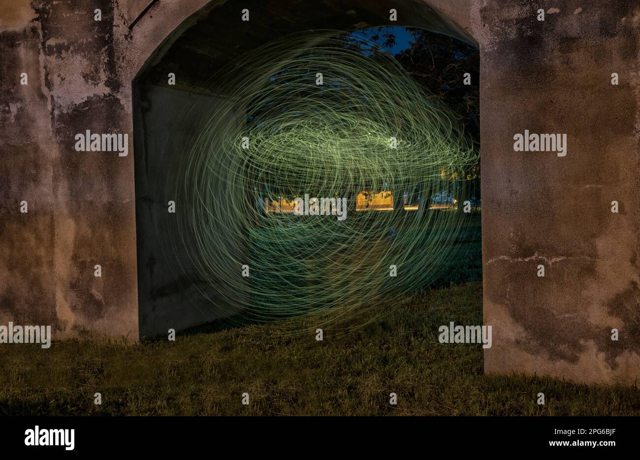 circles of emitting light from spinning a LED torchlight Stock Photo ...