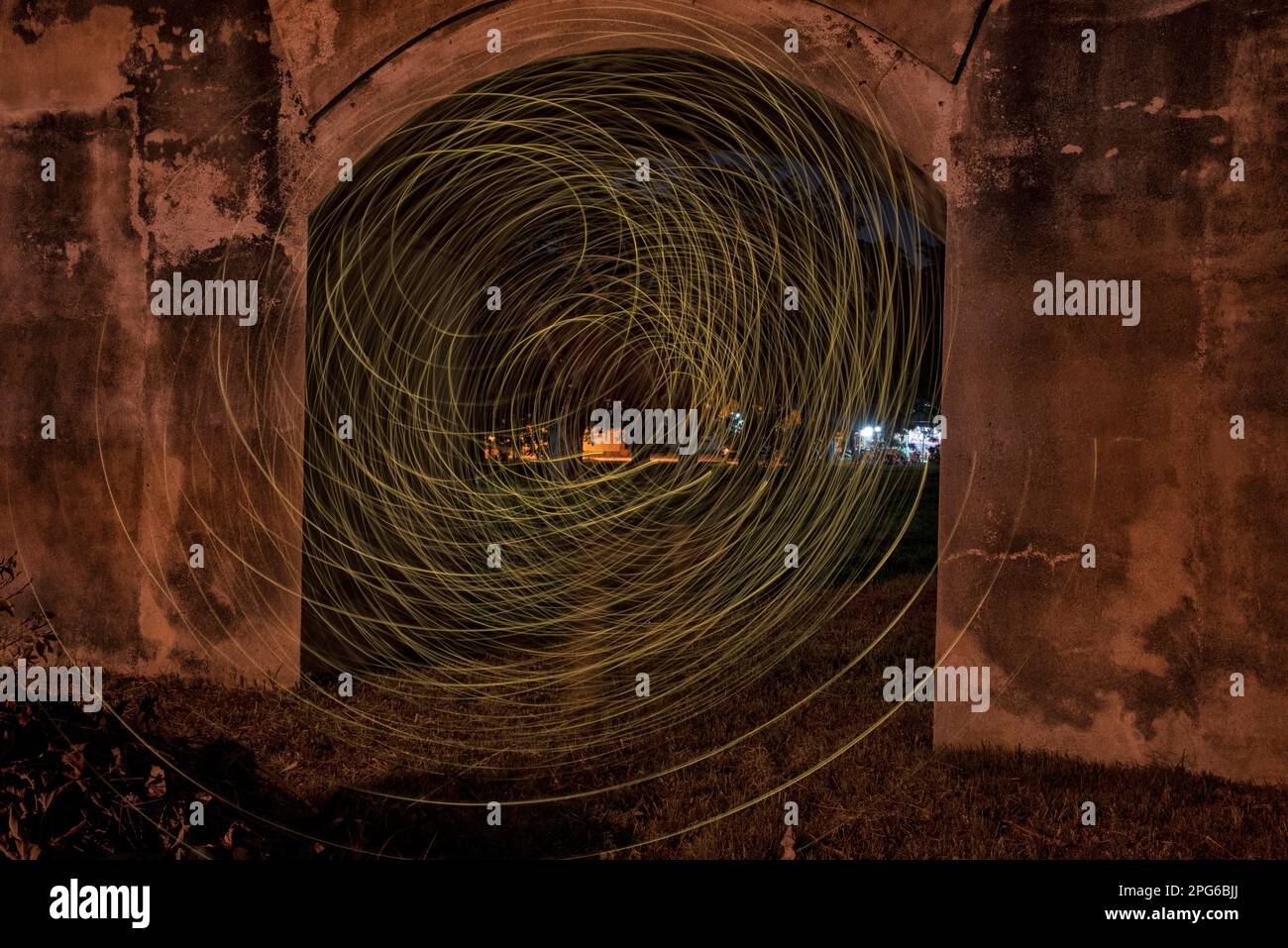 circles of emitting light from spinning a LED torchlight Stock Photo ...