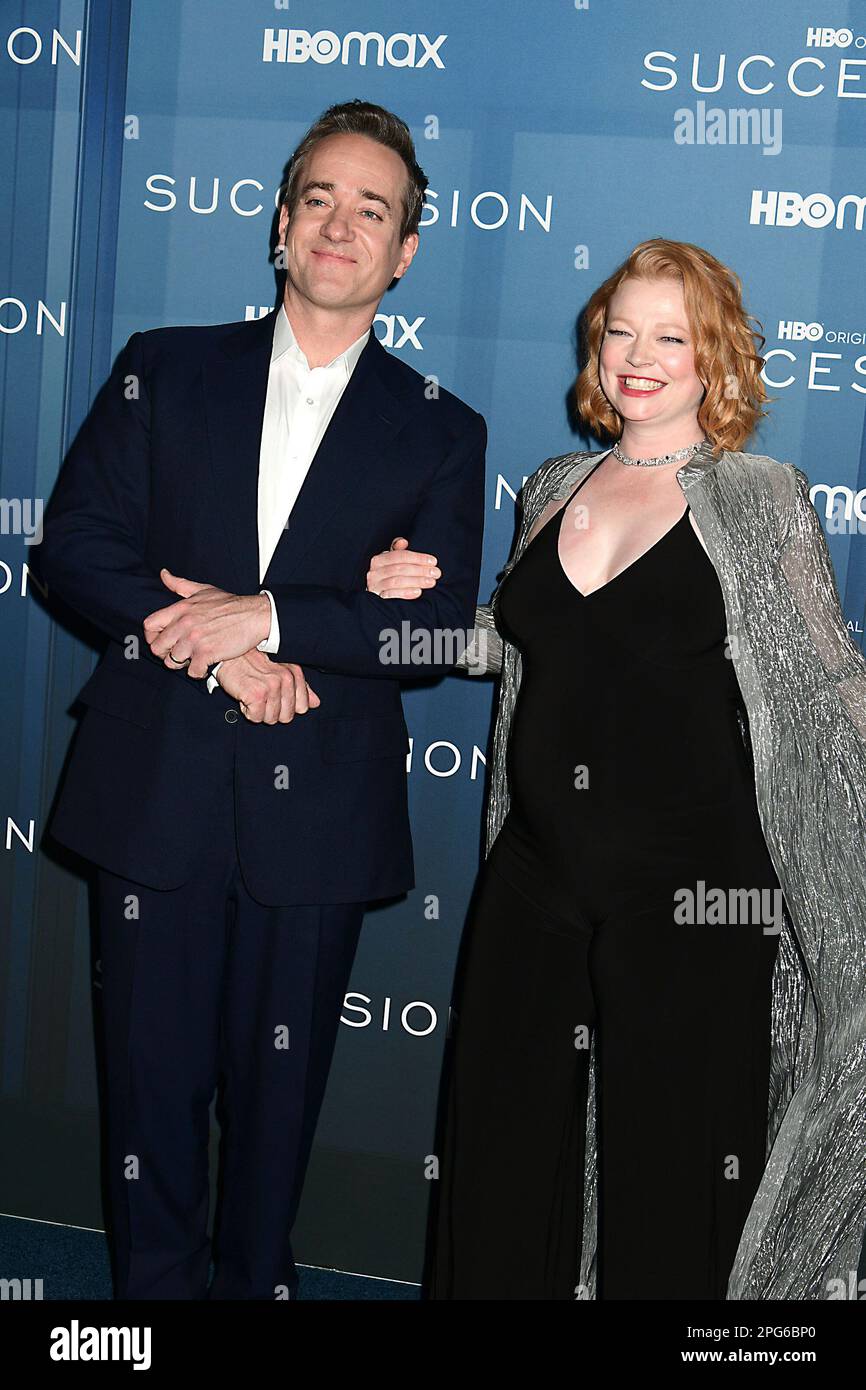 Matthew Macfadyen and Sarah Snook attends HBO's "Succession" red carpet ...