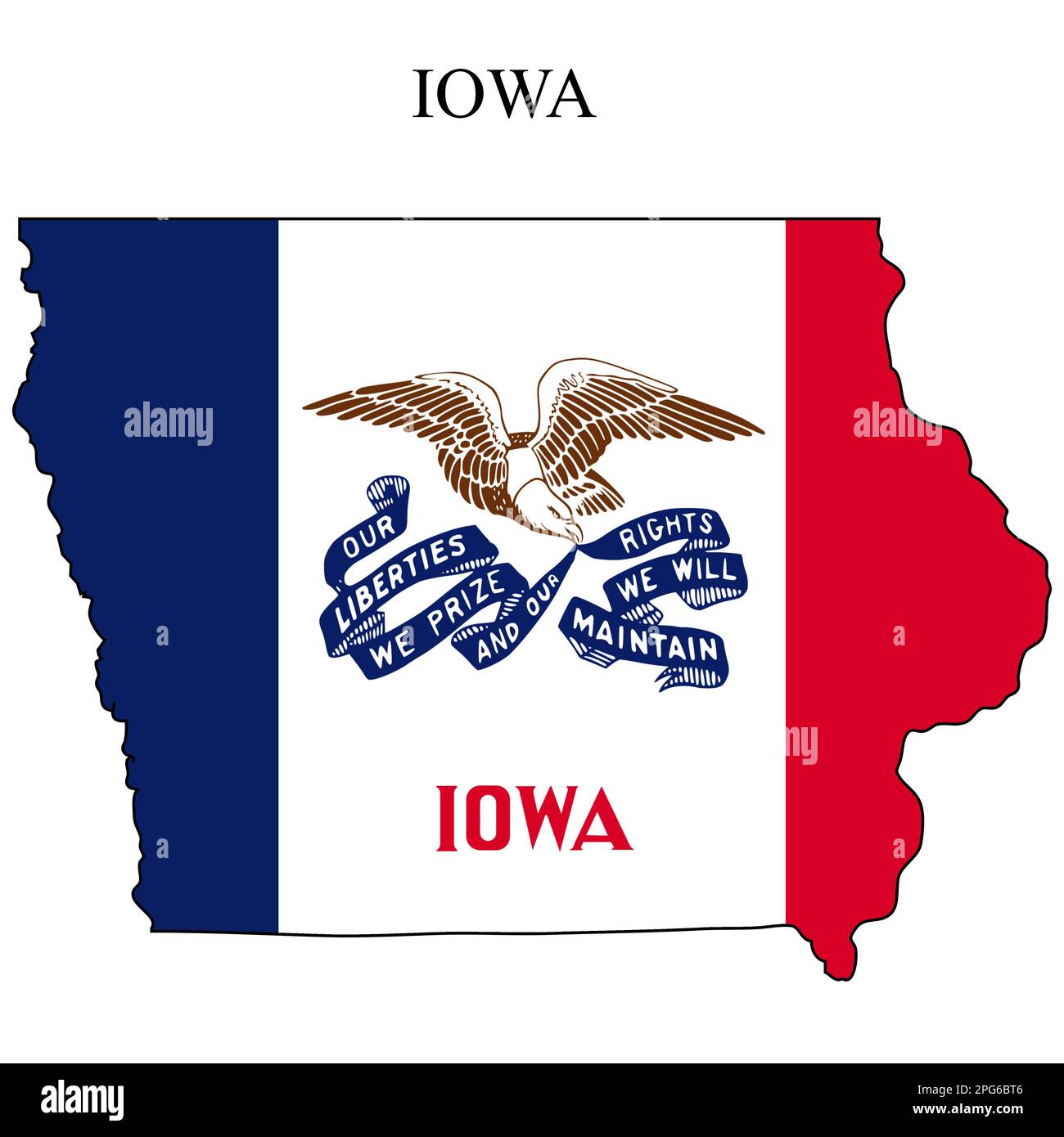 Iowa state in united map Cut Out Stock Images & Pictures - Alamy