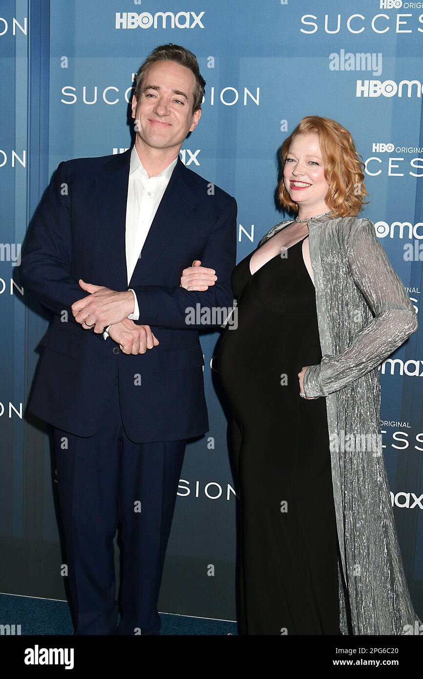 Matthew Macfadyen and Sarah Snook attends HBO's "Succession" red carpet ...
