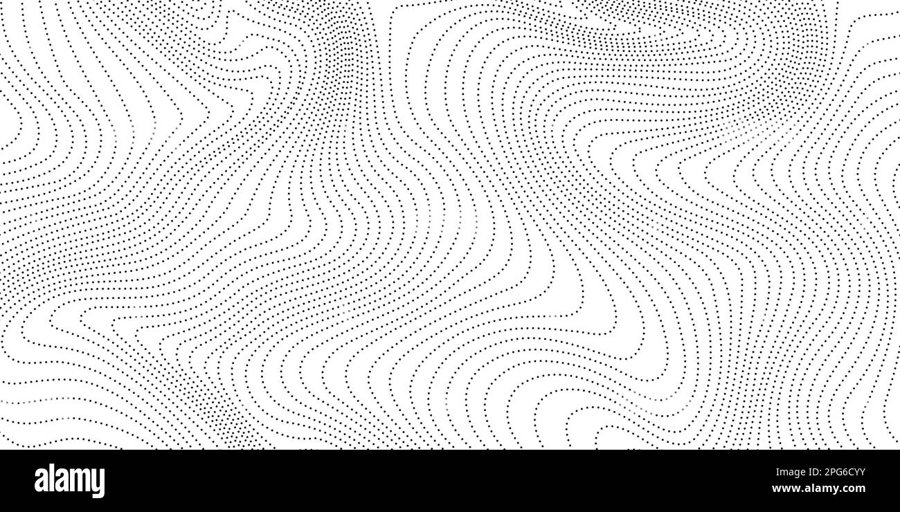 Dotted wave lines background. Abstract wavy stripes texture. Warped and ...