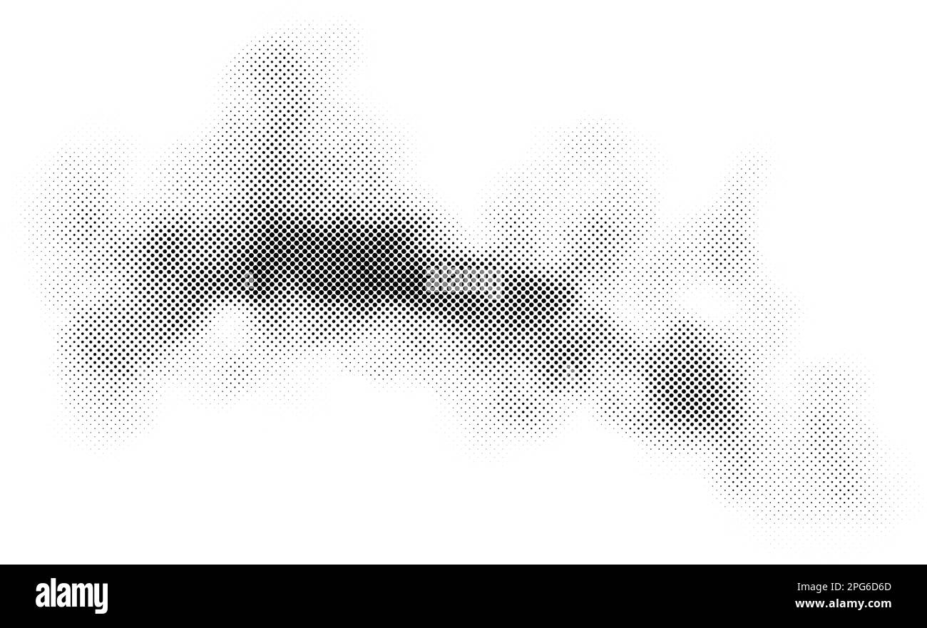 Halftone smoke texture. Black and white dotted fog background. Comic ...
