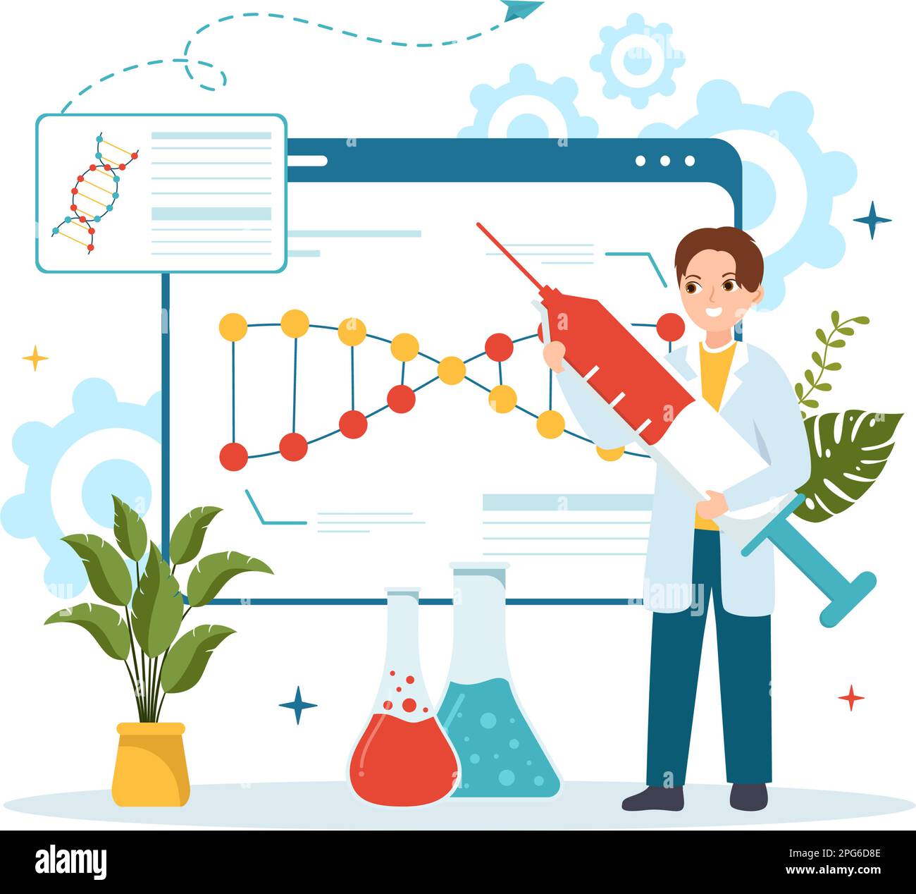 Genetic Engineering and DNA Modifications Illustration with Genetics ...