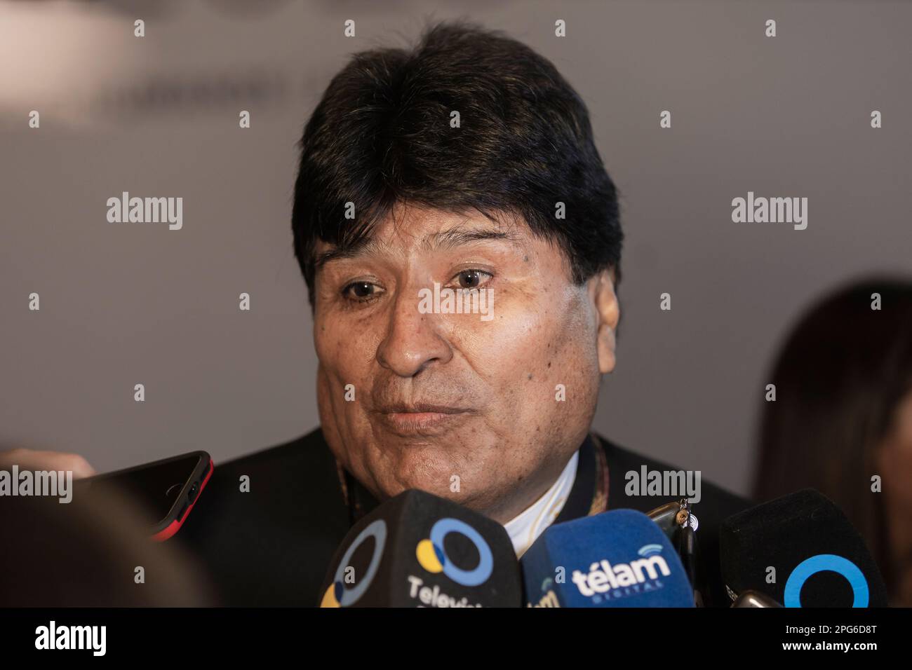 Buenos Aires, Argentina. 20th March 2023. Evo Morales, former President ...