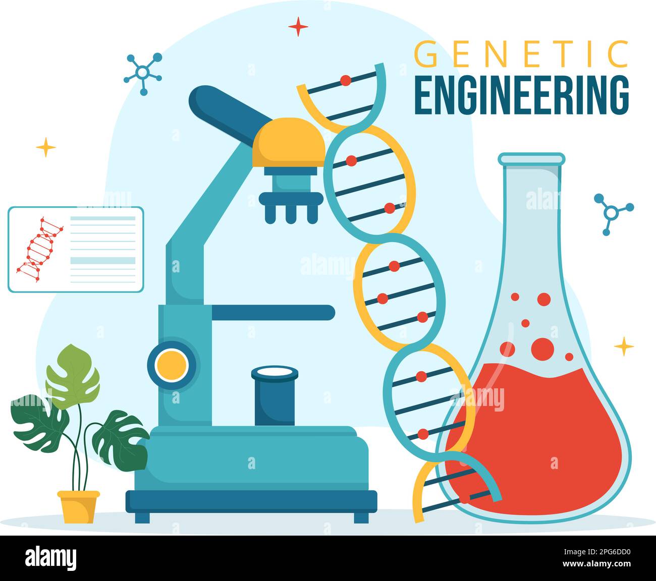 Genetic Engineering and DNA Modifications Illustration with Genetics ...