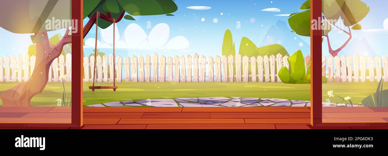 Backyard footpath Stock Vector Images - Alamy