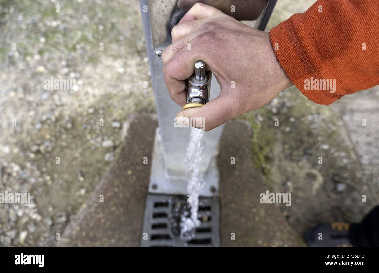 Detail of drinking water source for human consumption, hydration in the ...