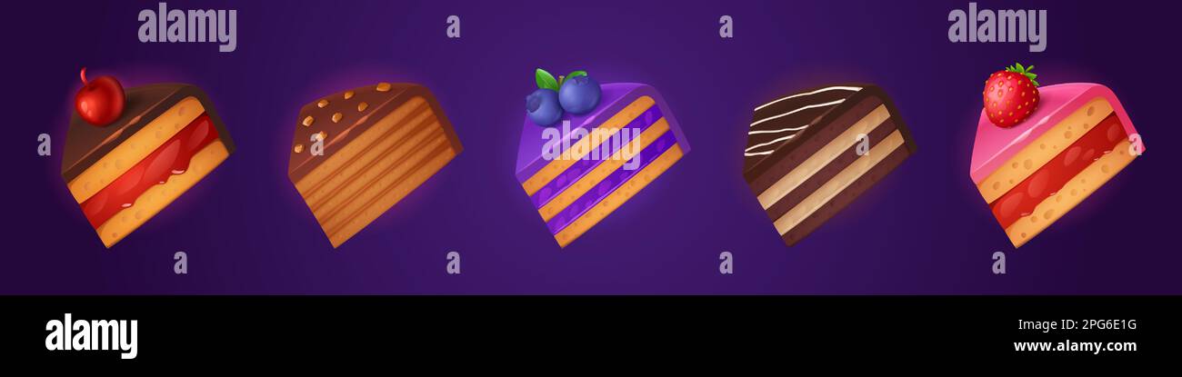 Variety of slice cake Stock Vector Images - Alamy