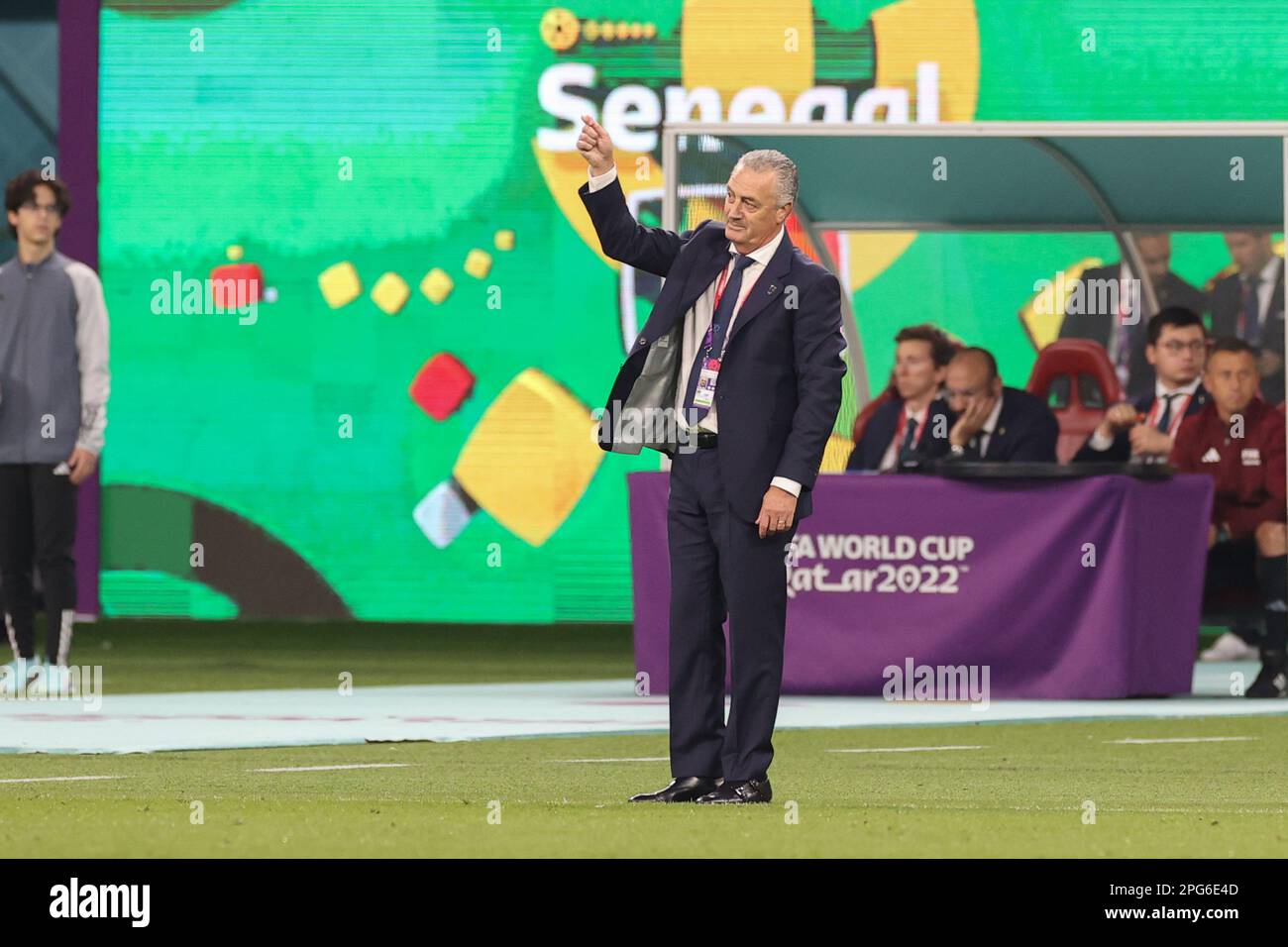 Coach Gustavo Alfaro of Ecuador seen during the FIFA World Cup Qatar ...