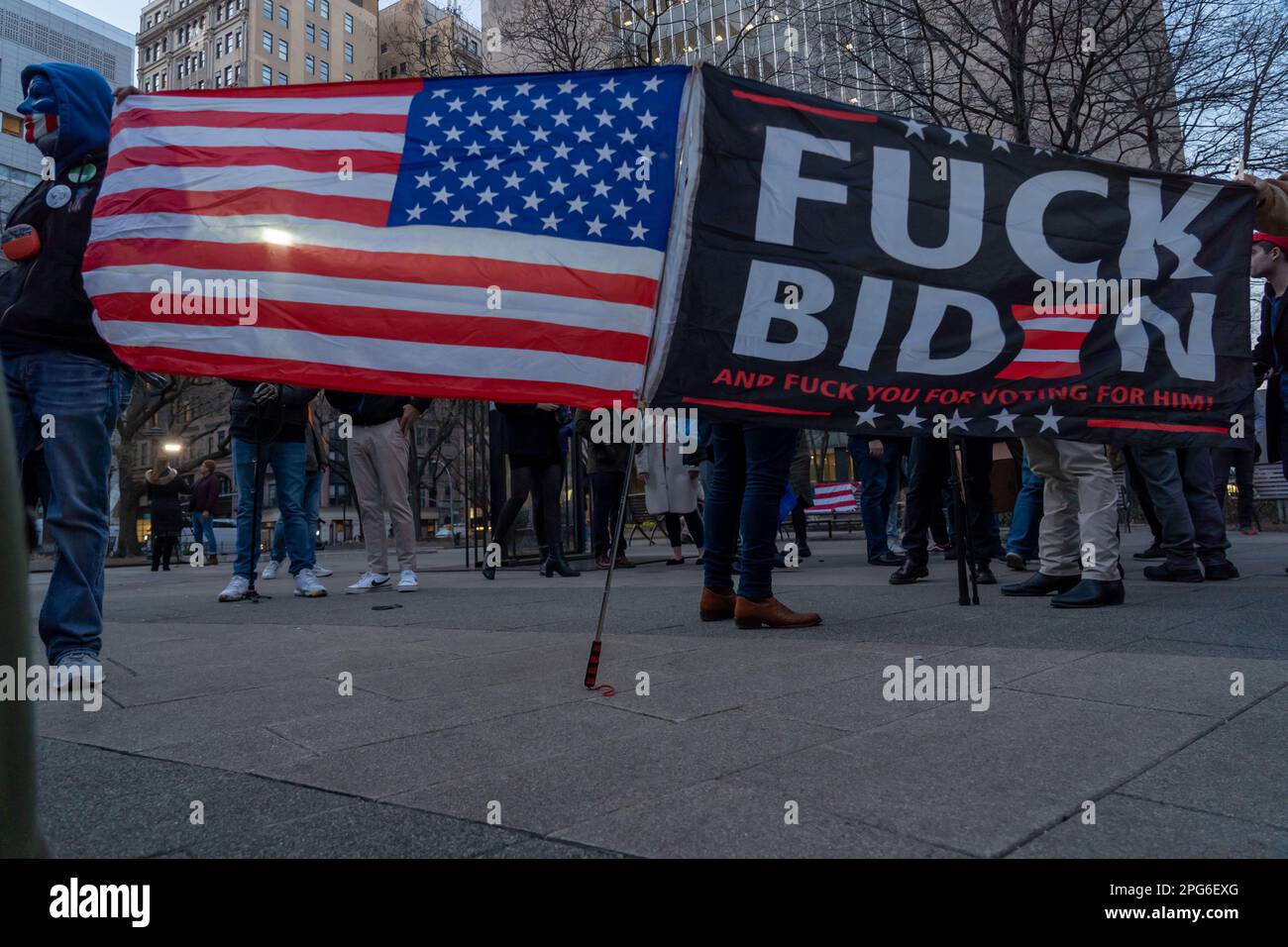 NEW YORK, NEW YORK - MARCH 20: President Trump's supporters pose for ...