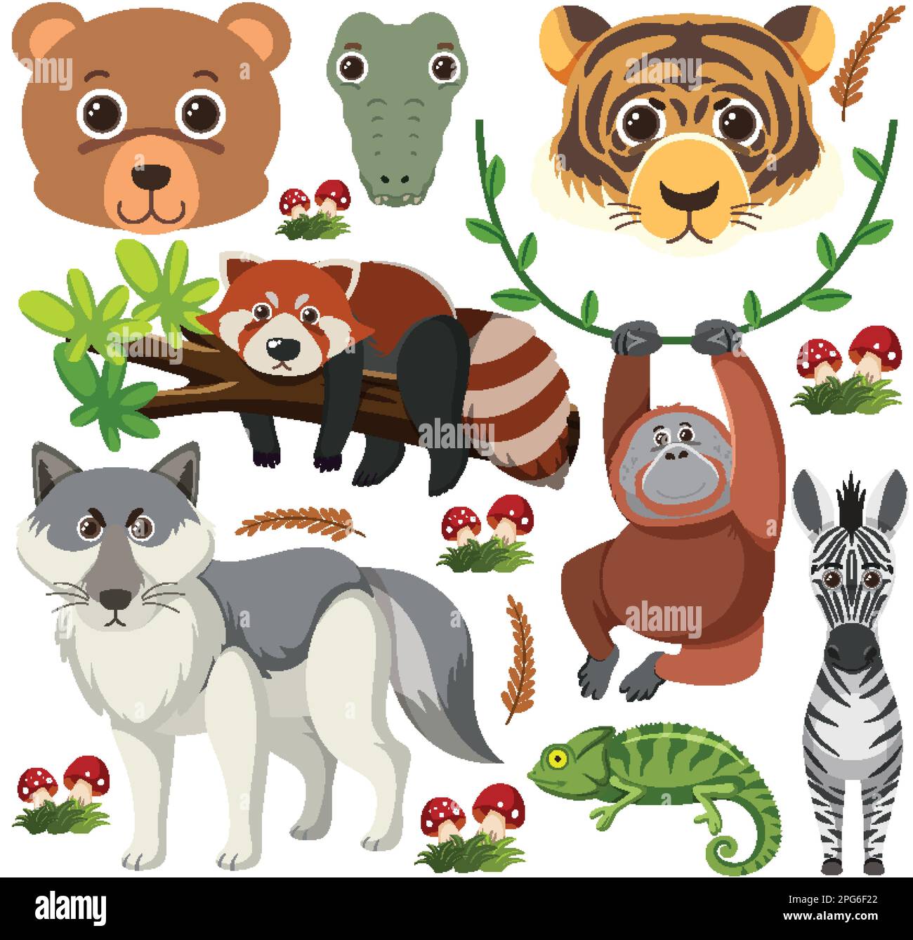Set of mix animal character illustration Stock Vector Image & Art - Alamy