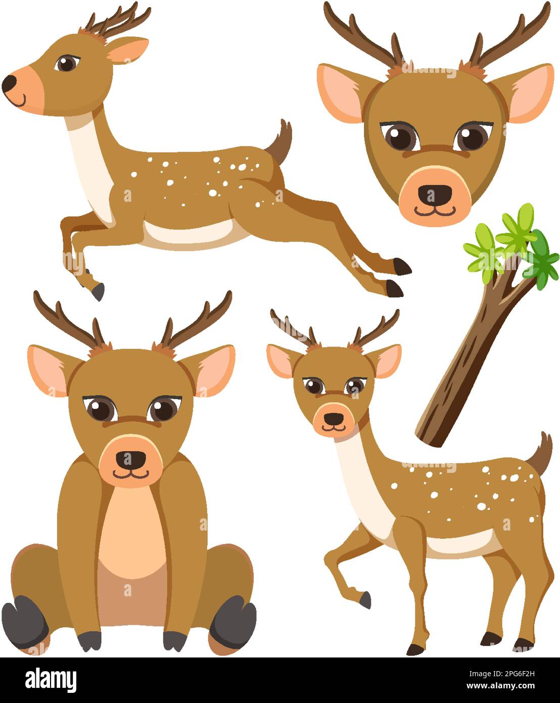 Set of deer cartoon character illustration Stock Vector Image & Art - Alamy