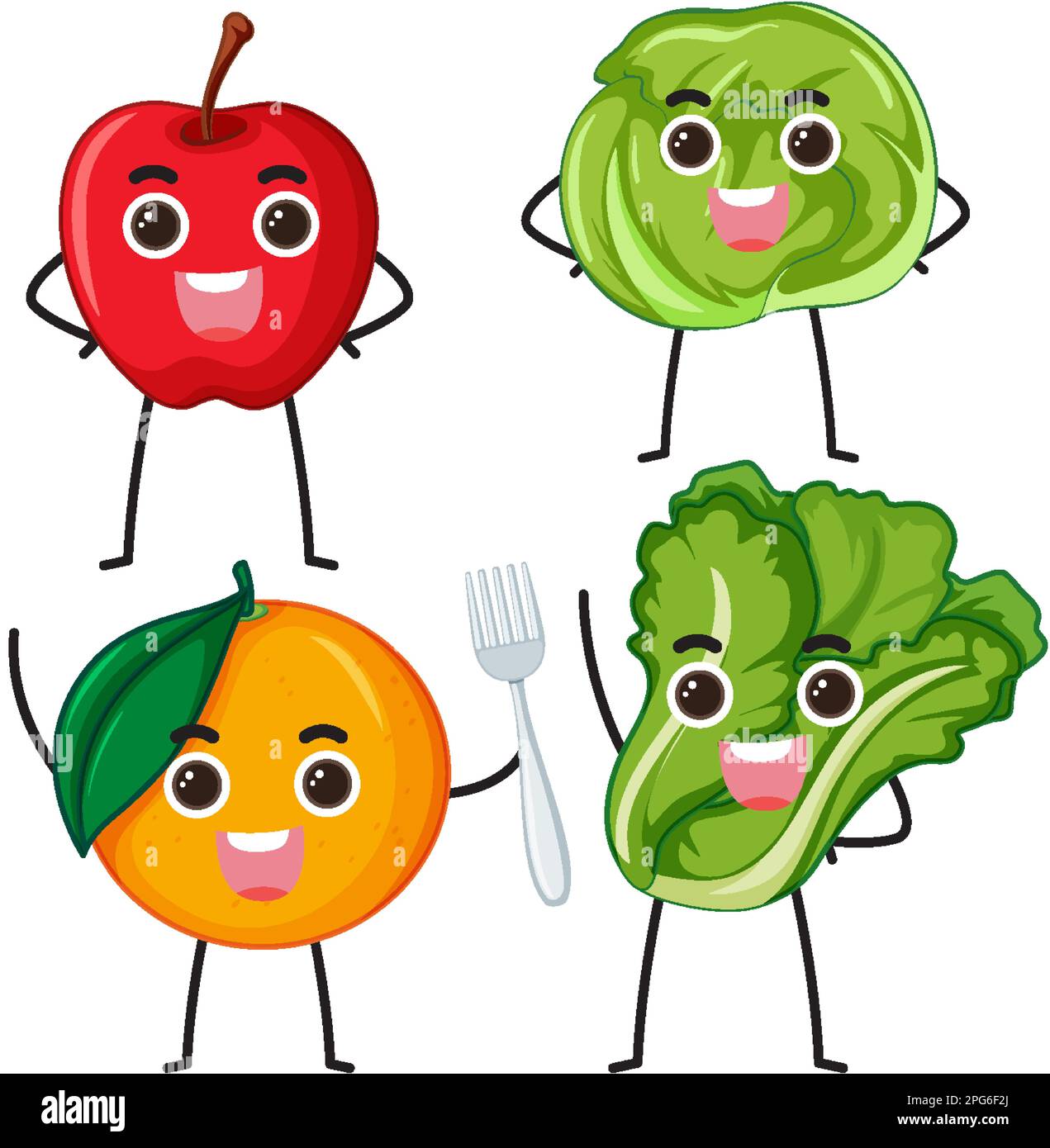 Cartoon Fruit And Vegetables
