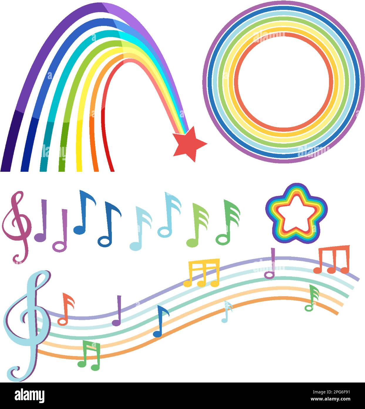 Set of rainbow sign and symbol illustration Stock Vector Image & Art ...