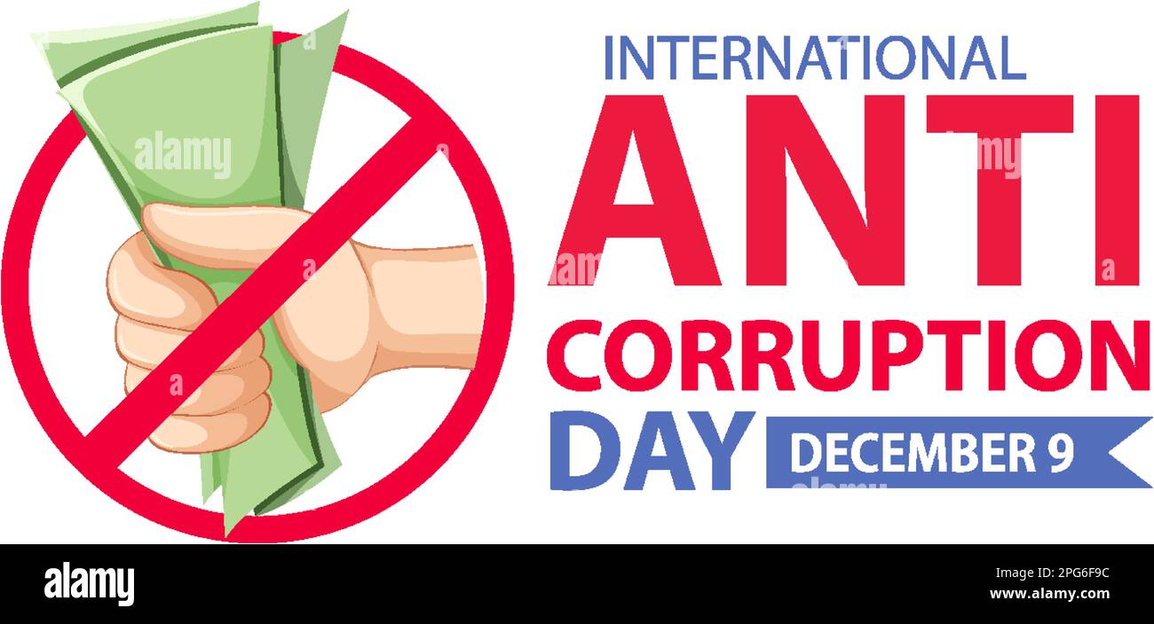 International anti corruption day December icon banner illustration ...
