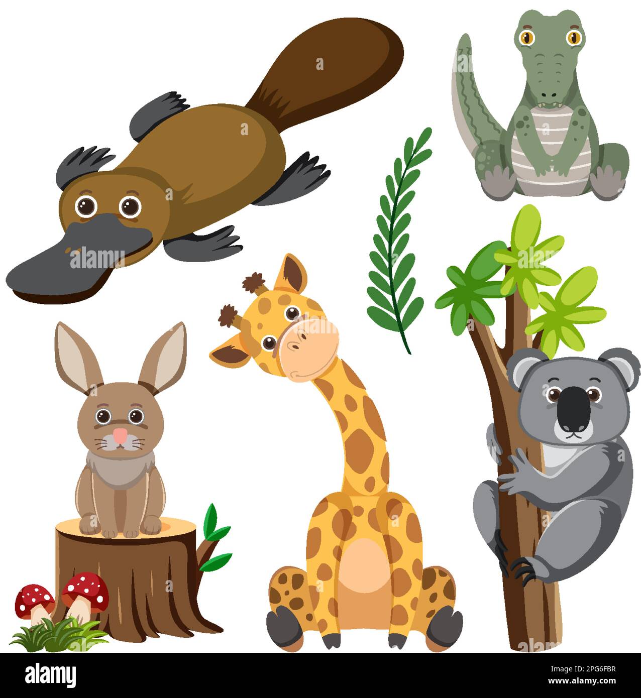 Wild Animals Cartoon Collection illustration Stock Vector Image & Art ...