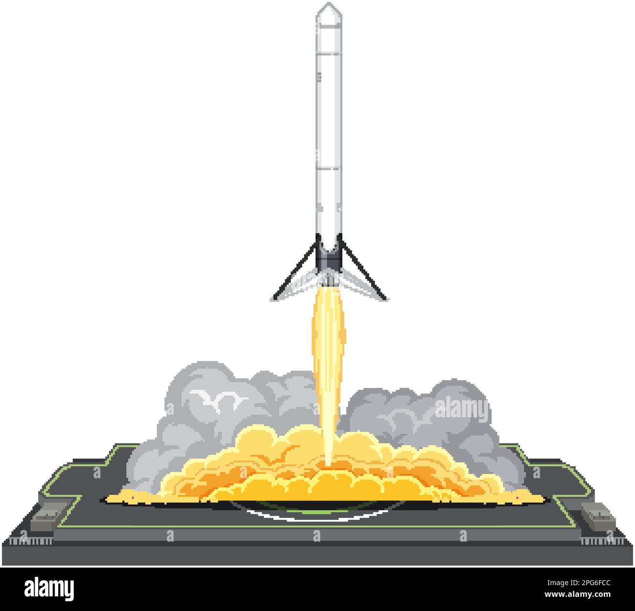 Rocket Launching into Space illustration Stock Vector Image & Art - Alamy