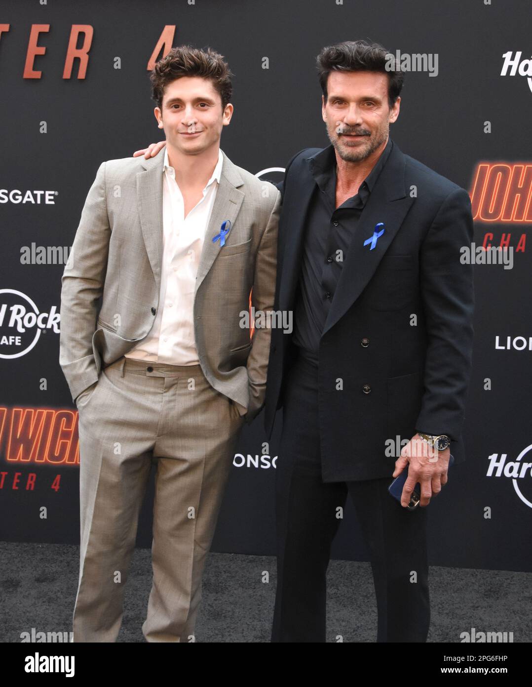 Hollywood, California, USA 20th March 2023 (L-R) Director Remy Grillo and father Actor Frank ...
