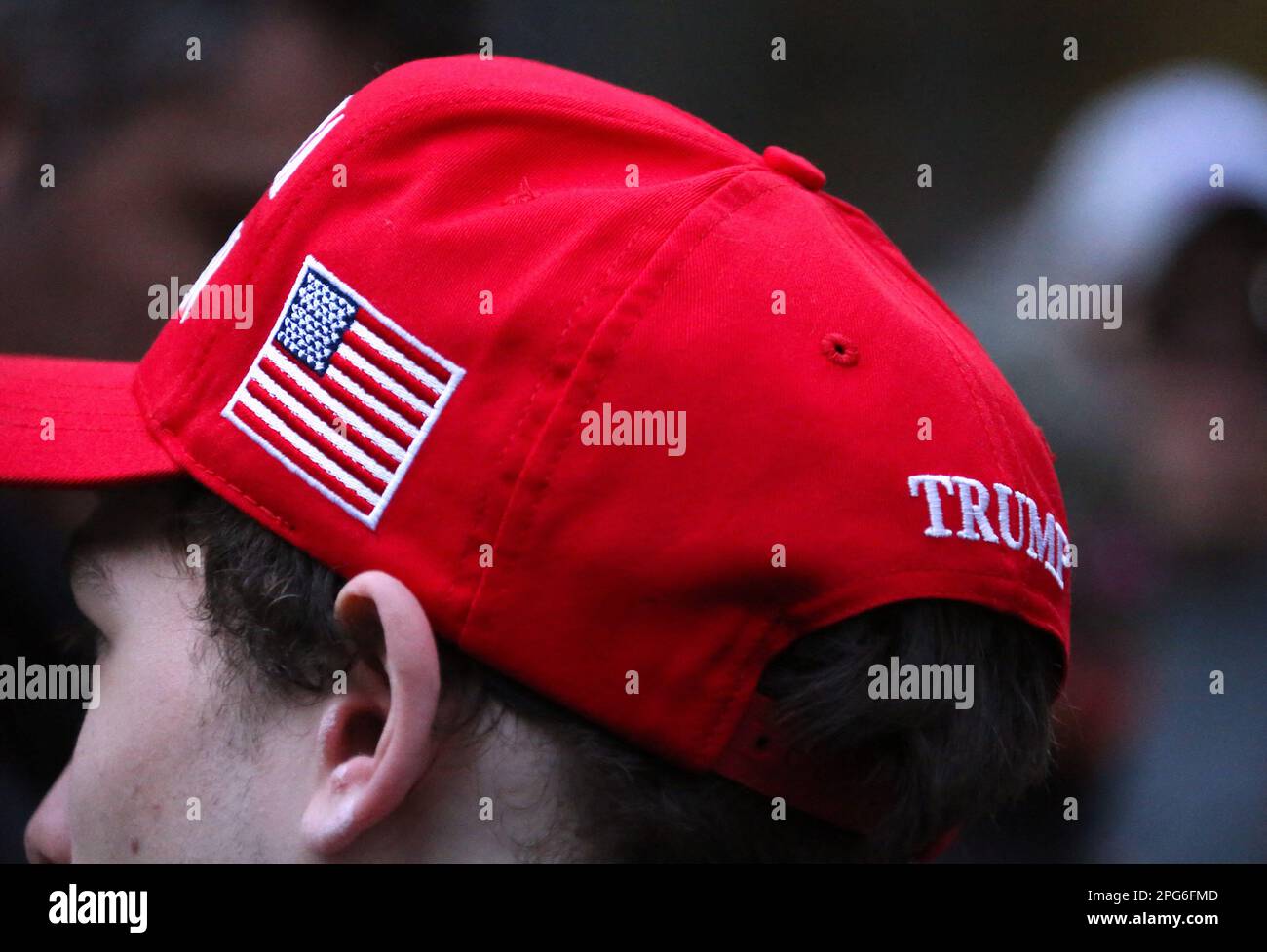 New York City, United States. 20th Mar, 2023. Trump supporters rally ...