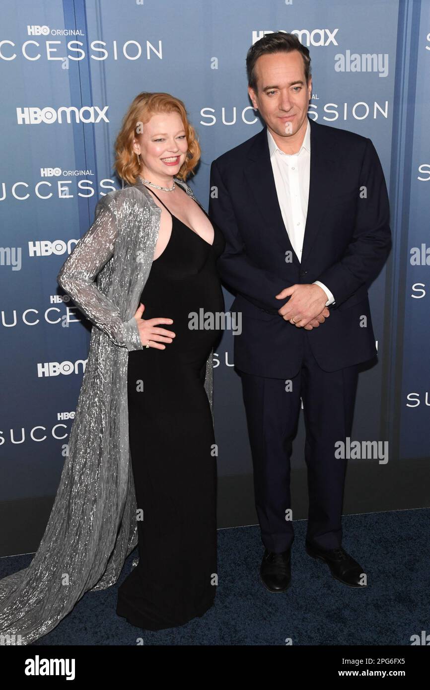 New York, USA. 20th Mar, 2023. Sarah Snook and Matthew Macfadyen attend ...