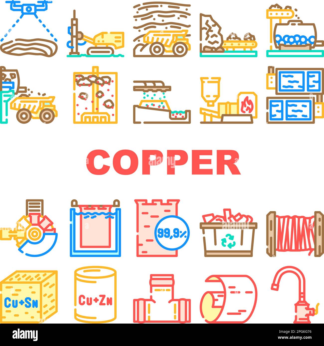 Copper production process Stock Vector Images - Alamy