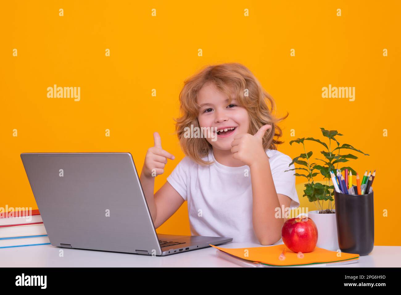 Children using computer back shot hi-res stock photography and images ...